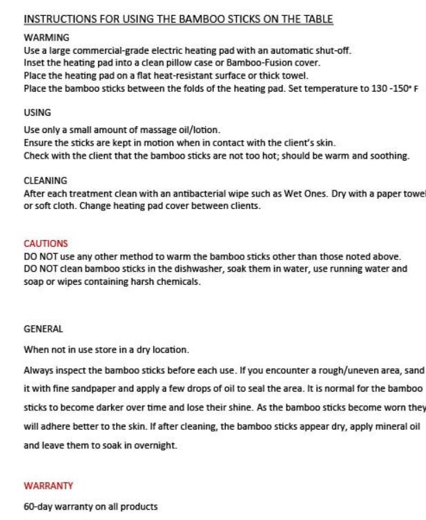 Bamboo Table Stick Set - Bamboo Fusion Kits | 1001C Bamboo Fusion