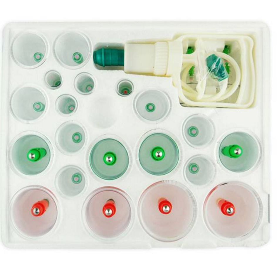 Kangci Complete Cupping Set with Magnets - 24 pc - Plastic Cupping Cups ...